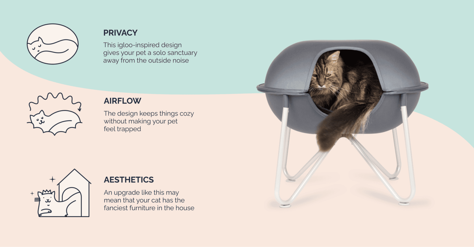 Hepper Pod Cat Bed Comforting Elevated Tower | Hepper