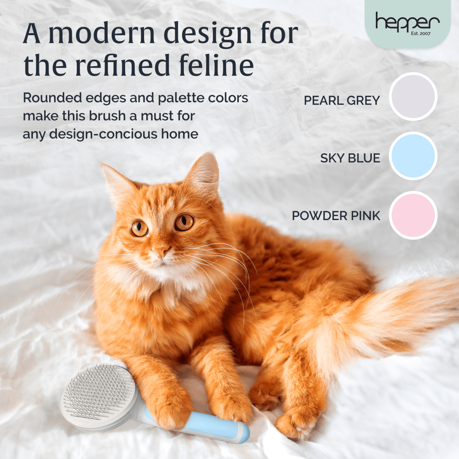 Deshedding Cat Brush (Comb Long or Short Hair) | Hepper Modern Cat ...