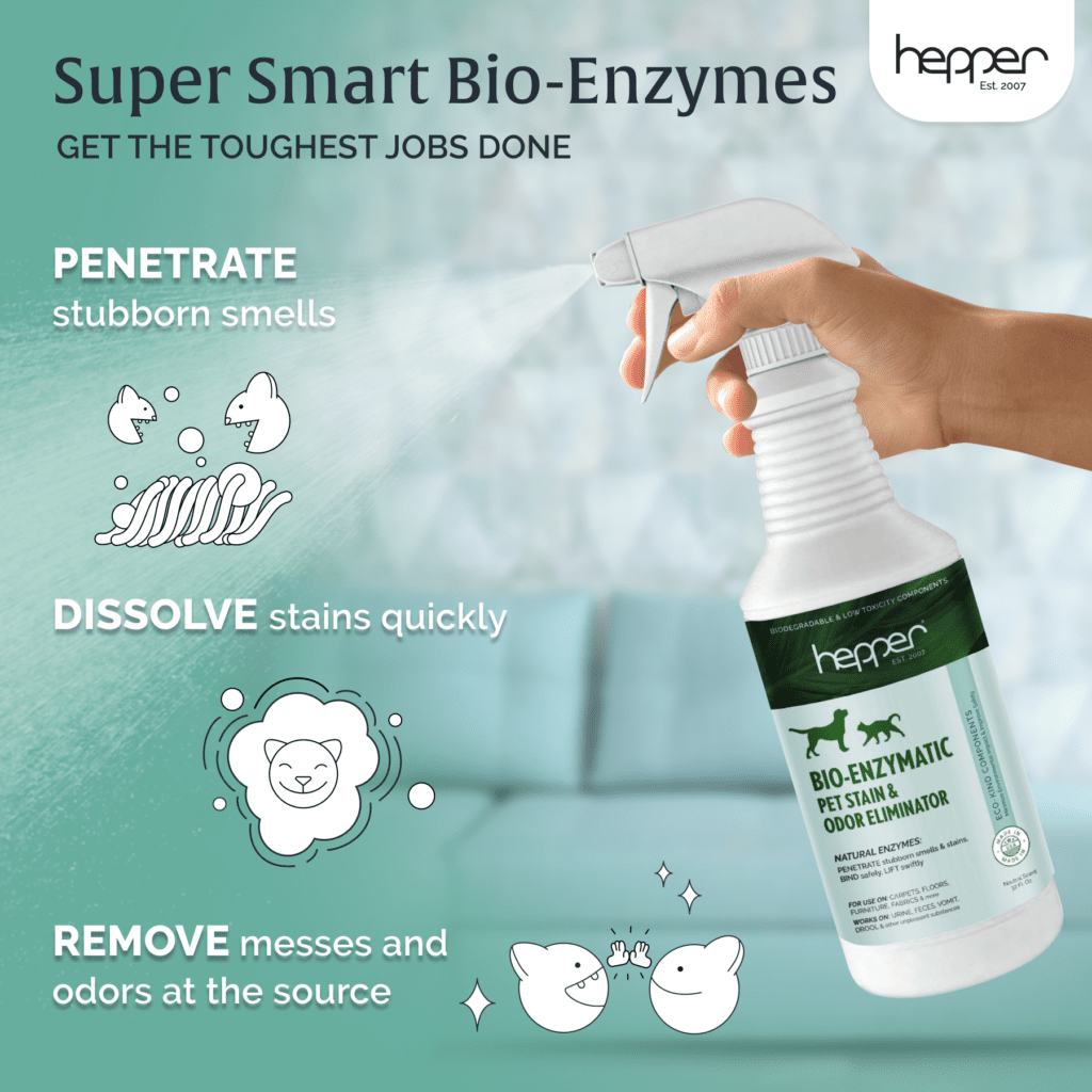 Hepper Advanced Bio-Enzyme Pet Stain & Odor Eliminator Spray | Hepper