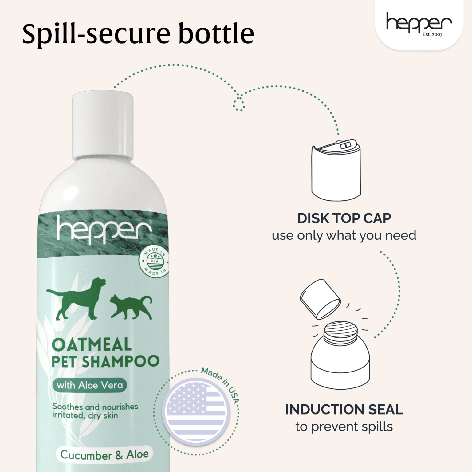 Colloidal Oatmeal Pet Shampoo (Aloe and Cucumber Scent) | Hepper