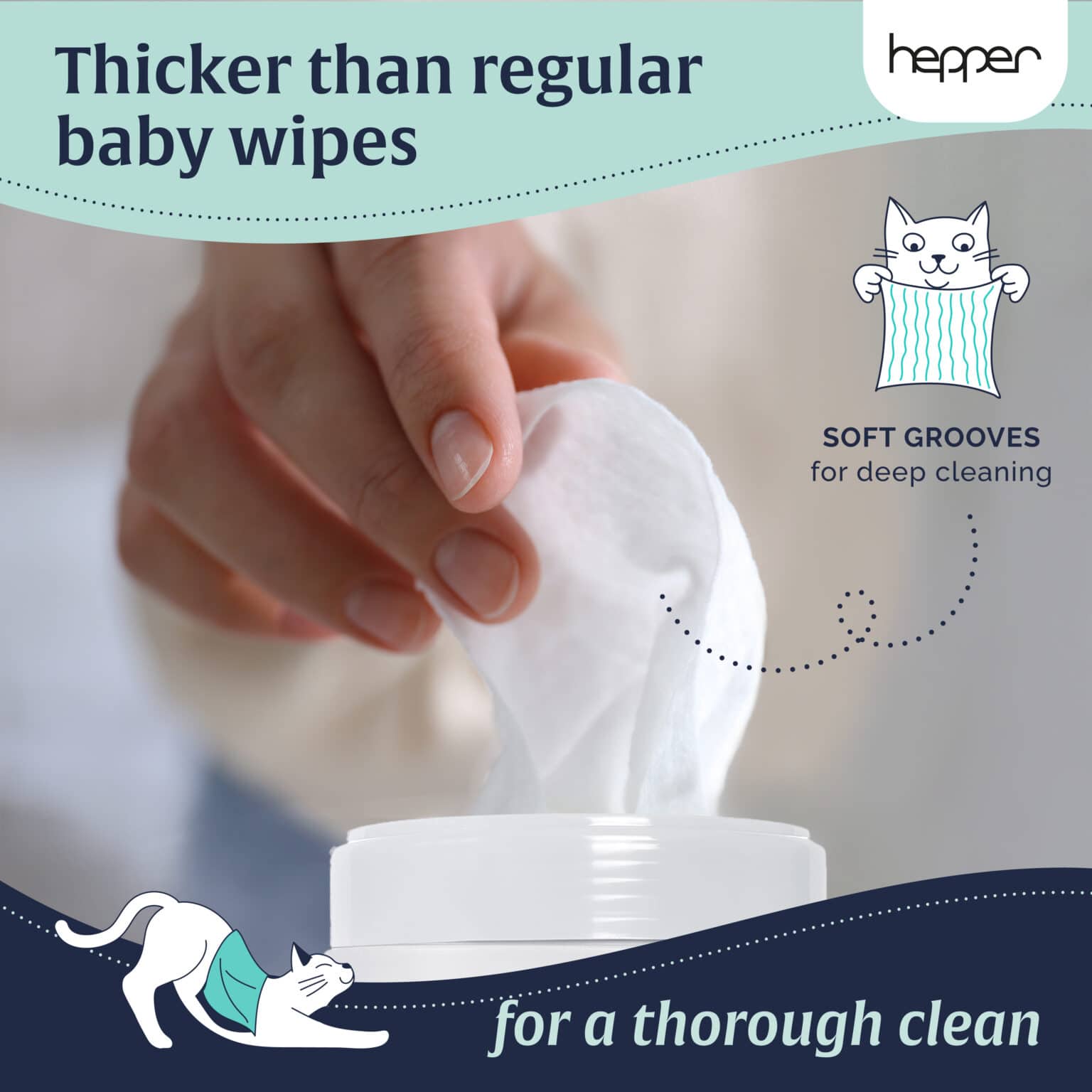 Hepper Wash Wipes - Keeps Your Friend Fresh | Hepper
