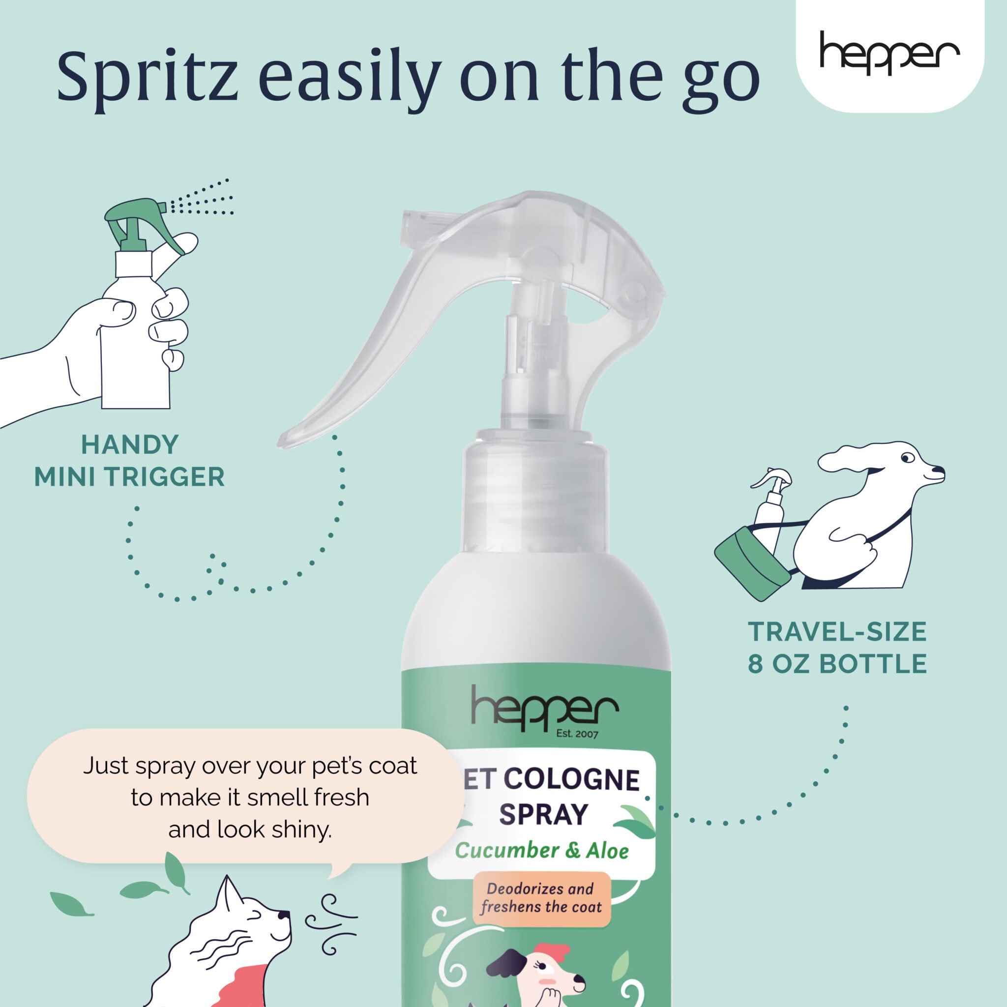 Pet Cologne (Cucumber & Aloe) - Silky Smooth Coat | Hepper