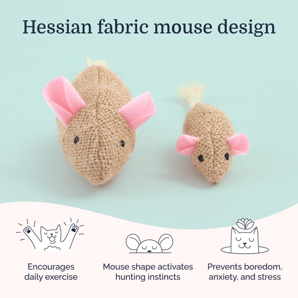 Hepper Mice Cat Toy Set (Hessian) - Awaken the Hunter | Hepper
